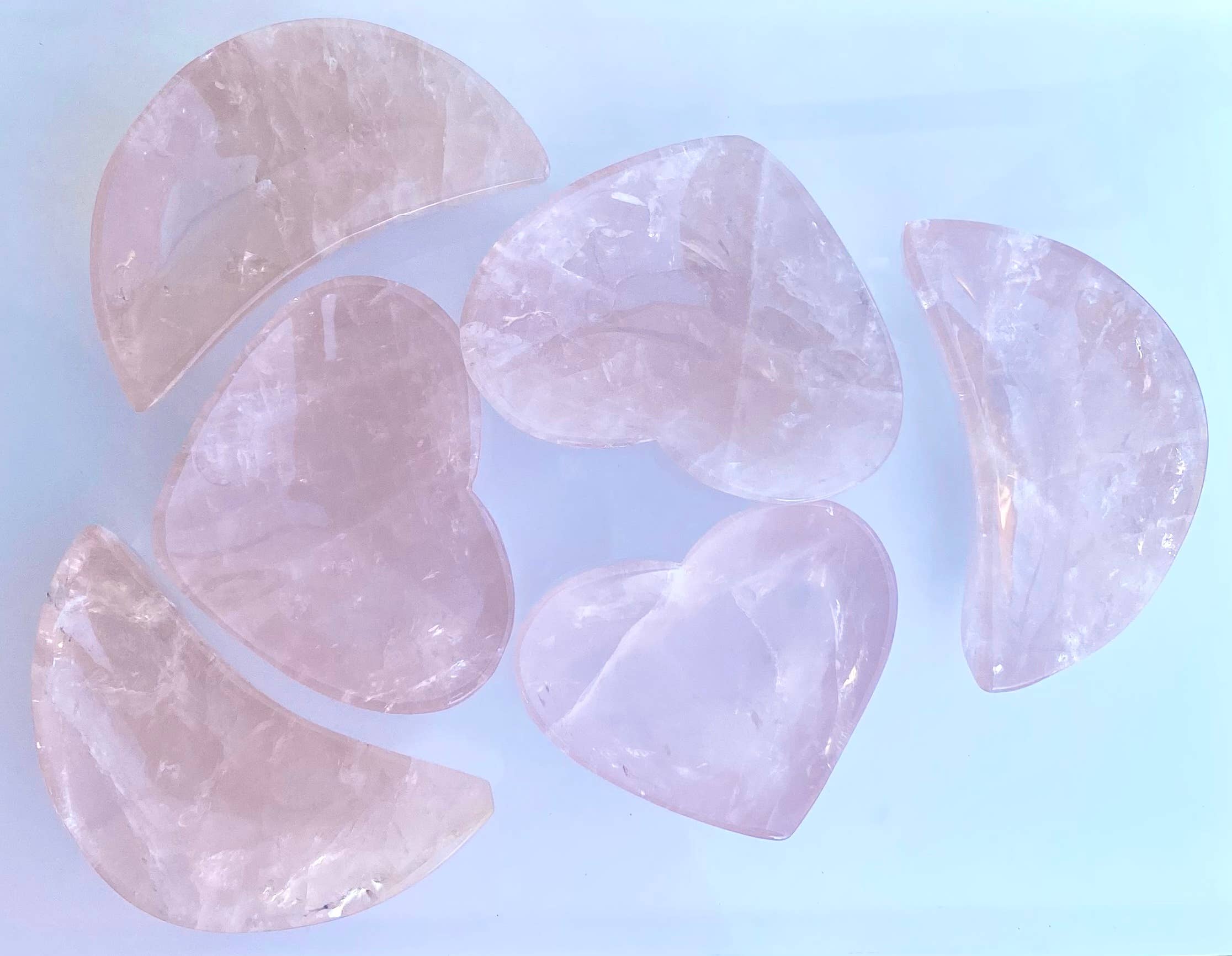Natural Rose Quartz Hearts & Moon Bowls – Rock Garden Branford